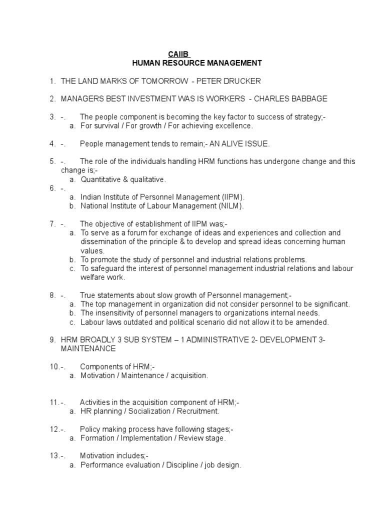 Module C HRM Notes - 151 Questions Answers | PDF | Human Resource ...