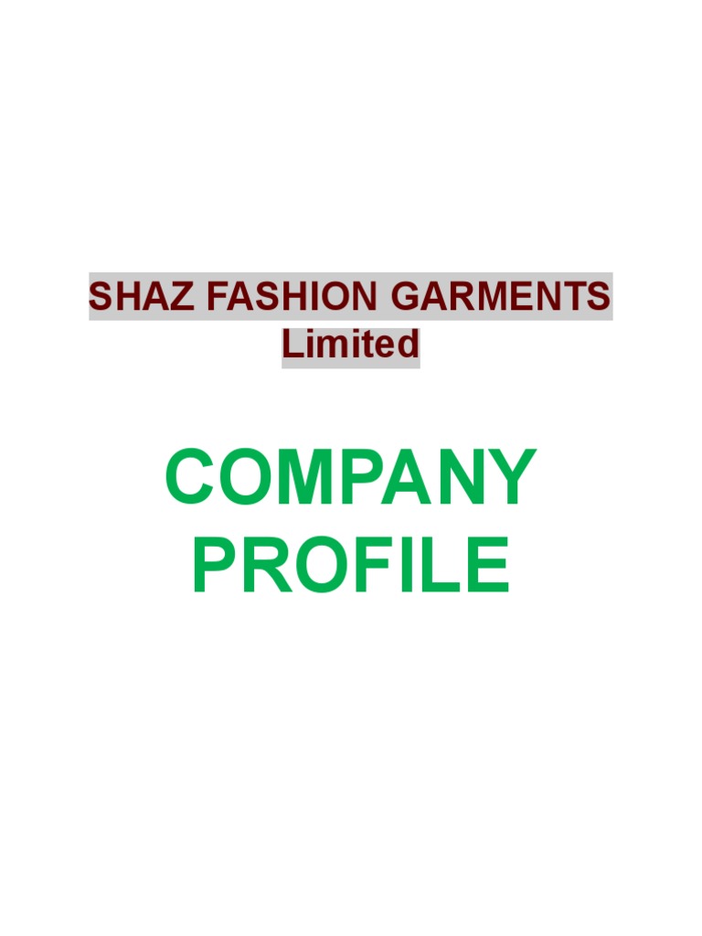Garments Profile | PDF | Clothing | Textiles