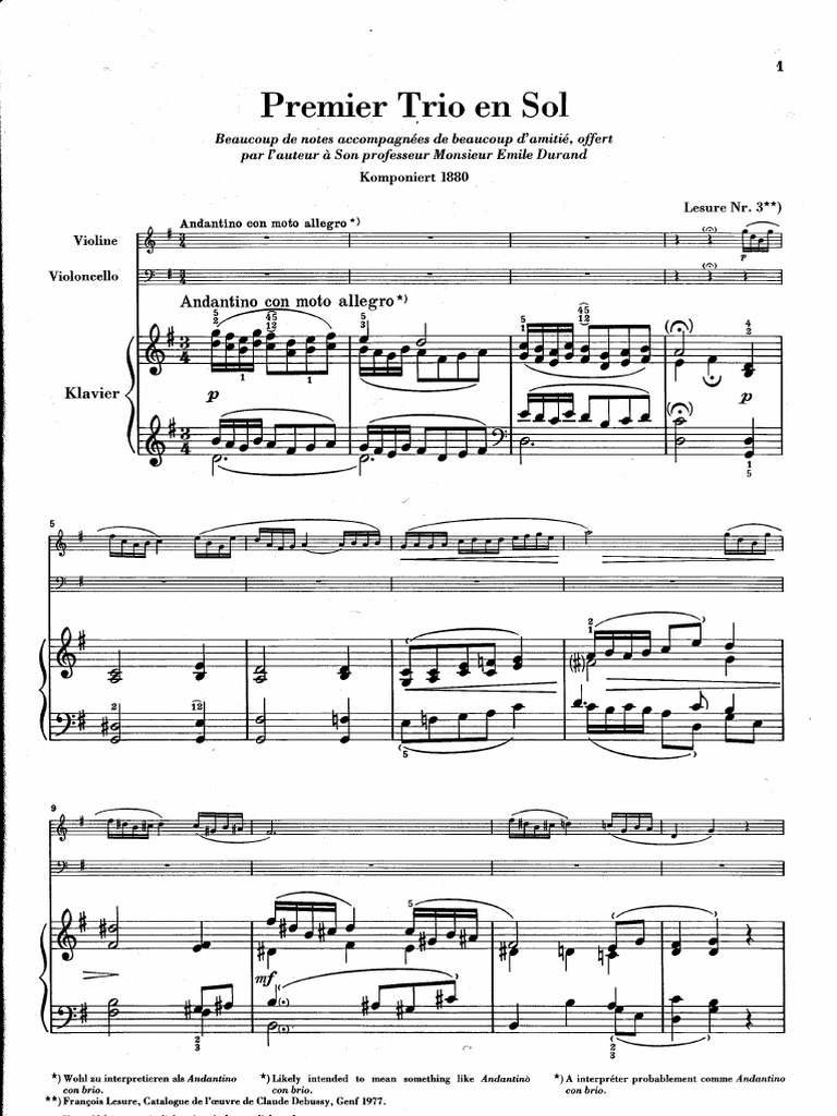 Debussy Piano Trio No.1 (PF) (Henle) | PDF