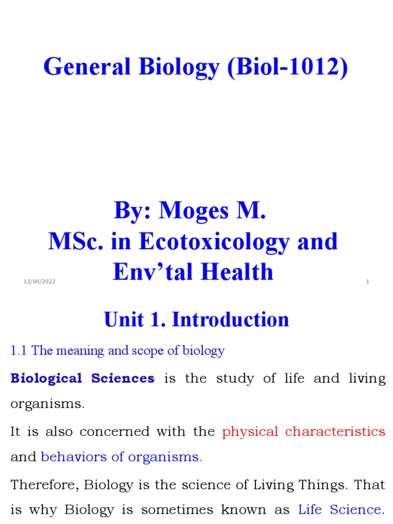 Understanding the Fundamentals: An Introduction to General Biology ...