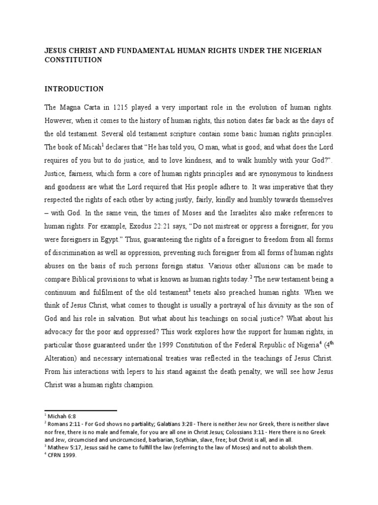 Jesus Christ and Human Rights | PDF | Jesus | Disciple (Christianity)