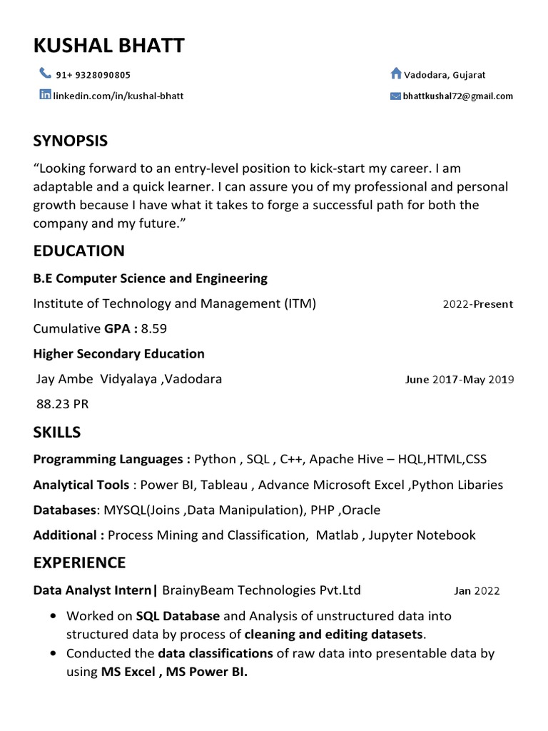 Kushal Resume-9 | PDF | Machine Learning | Python (Programming Language)
