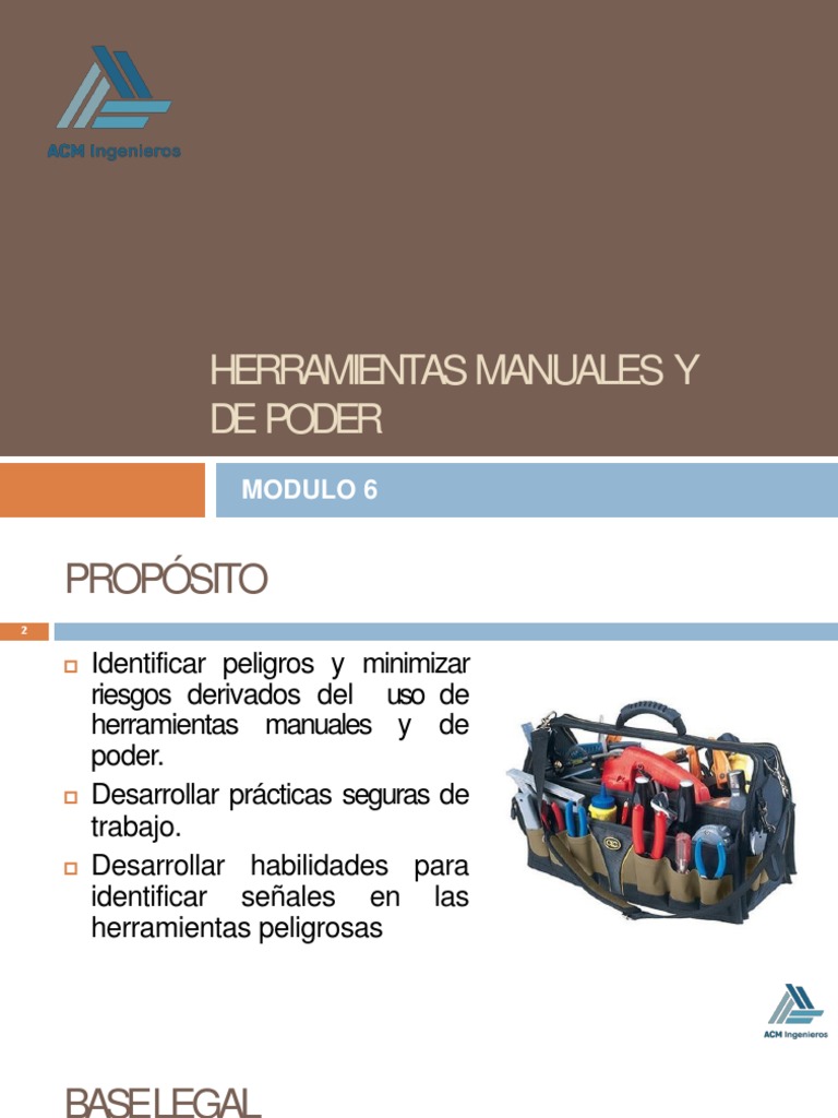 Módulo 6 Herramientas Manuales y de Poder | PDF | Herramientas | Bienes manufacturados