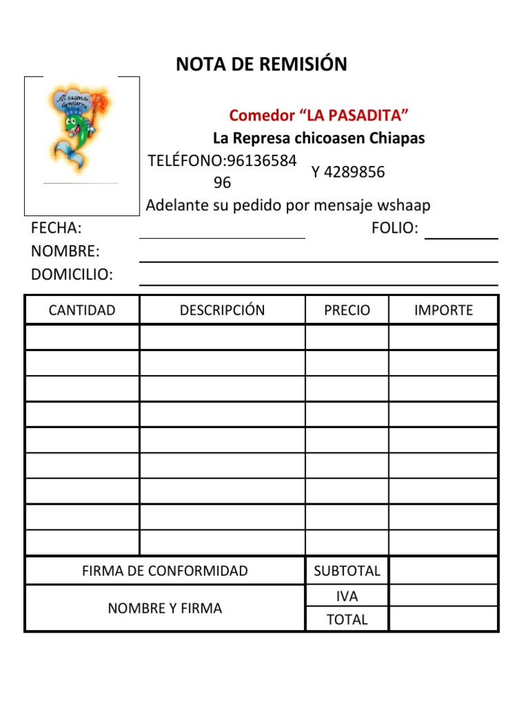 Formato Nota de Remisión | PDF | Red mundial | Internet y web