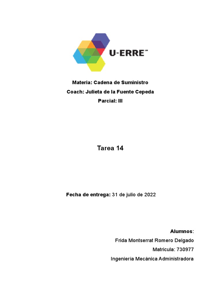 Tarea 14 - Cadena de Suministro | PDF | Excedente económico | Economias