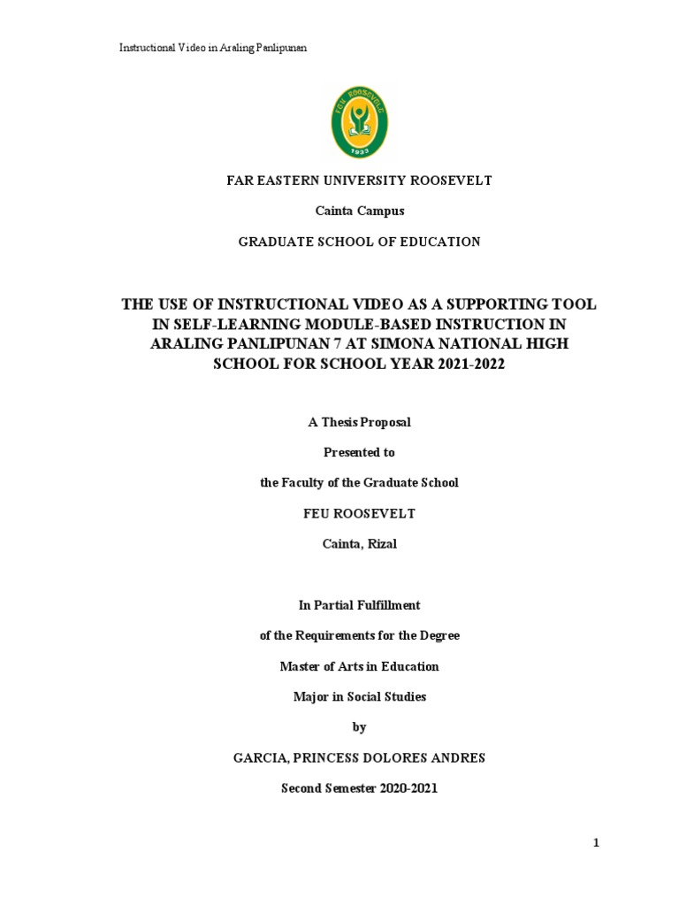 Final Draft Thesis Proposal Garcia | PDF | Learning | Teachers