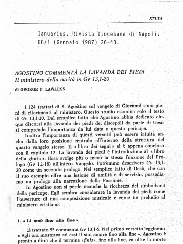 La Lavanda Dei Piedi | PDF