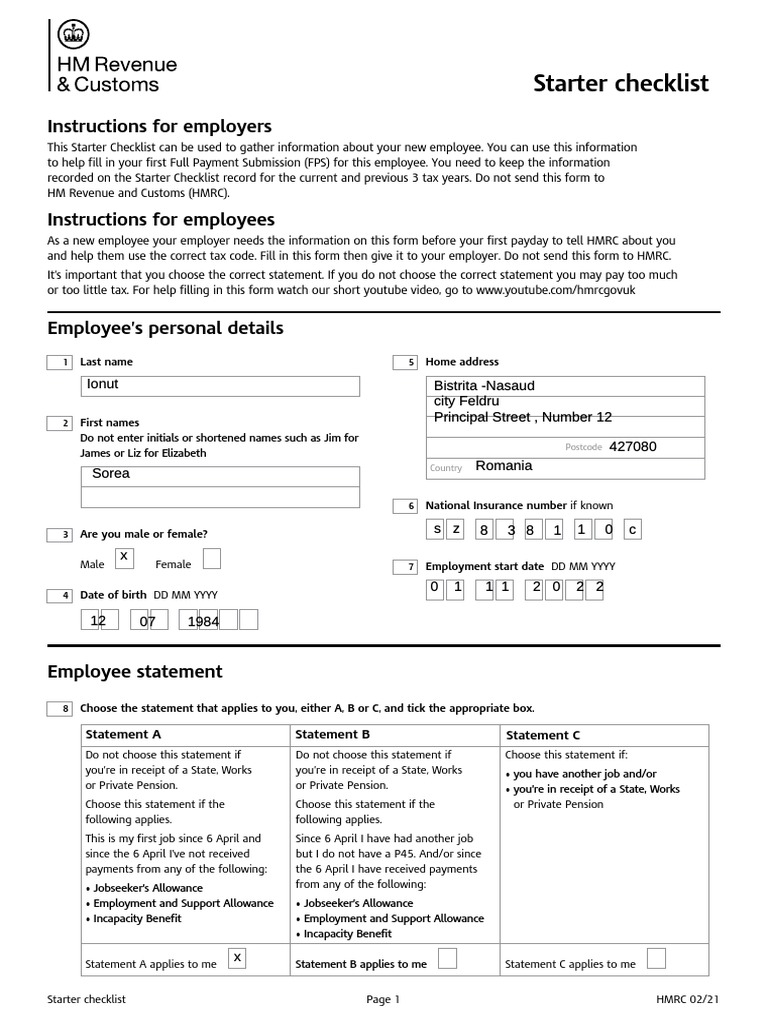Starter-Checklist English 2021 2022 (2123) | PDF | Financial Services ...