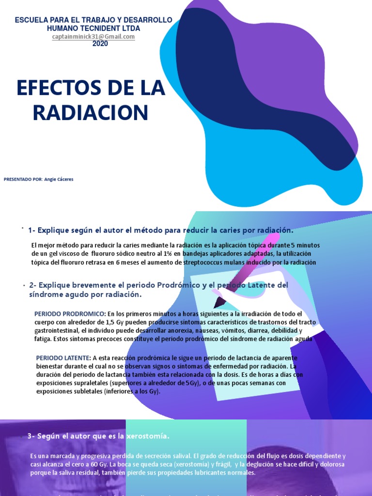Efectos de La Radiacion Taller | PDF | Cáncer | Terapia de radiación