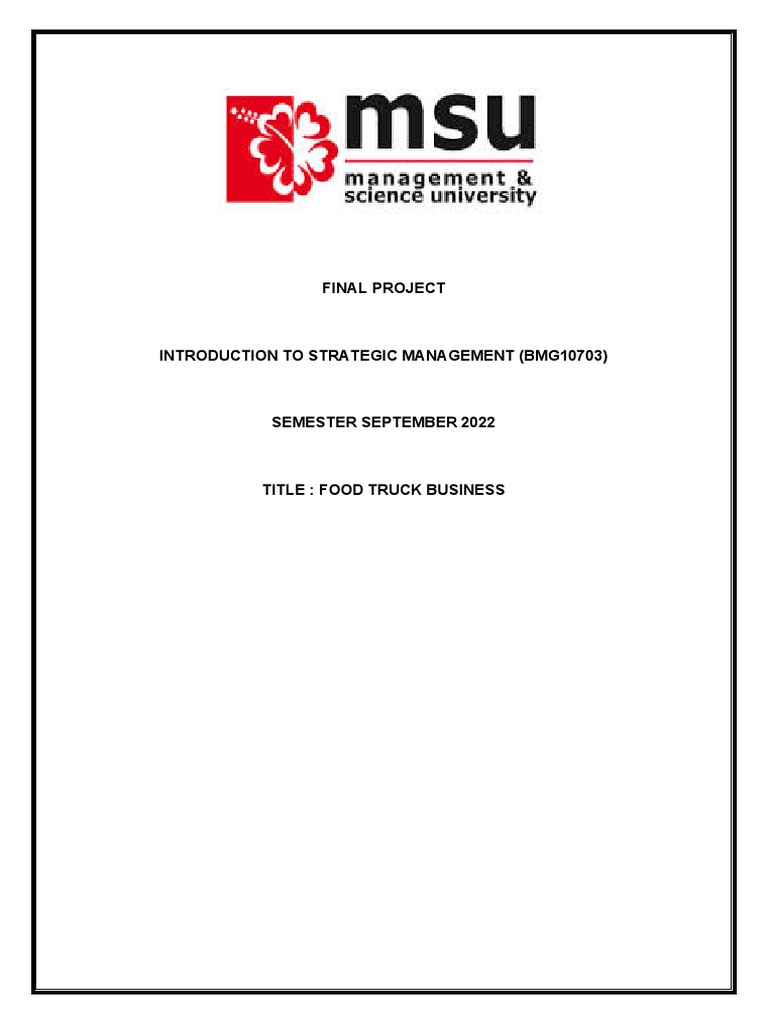 Food Truck Business | PDF | Strategic Management | Competitive Advantage