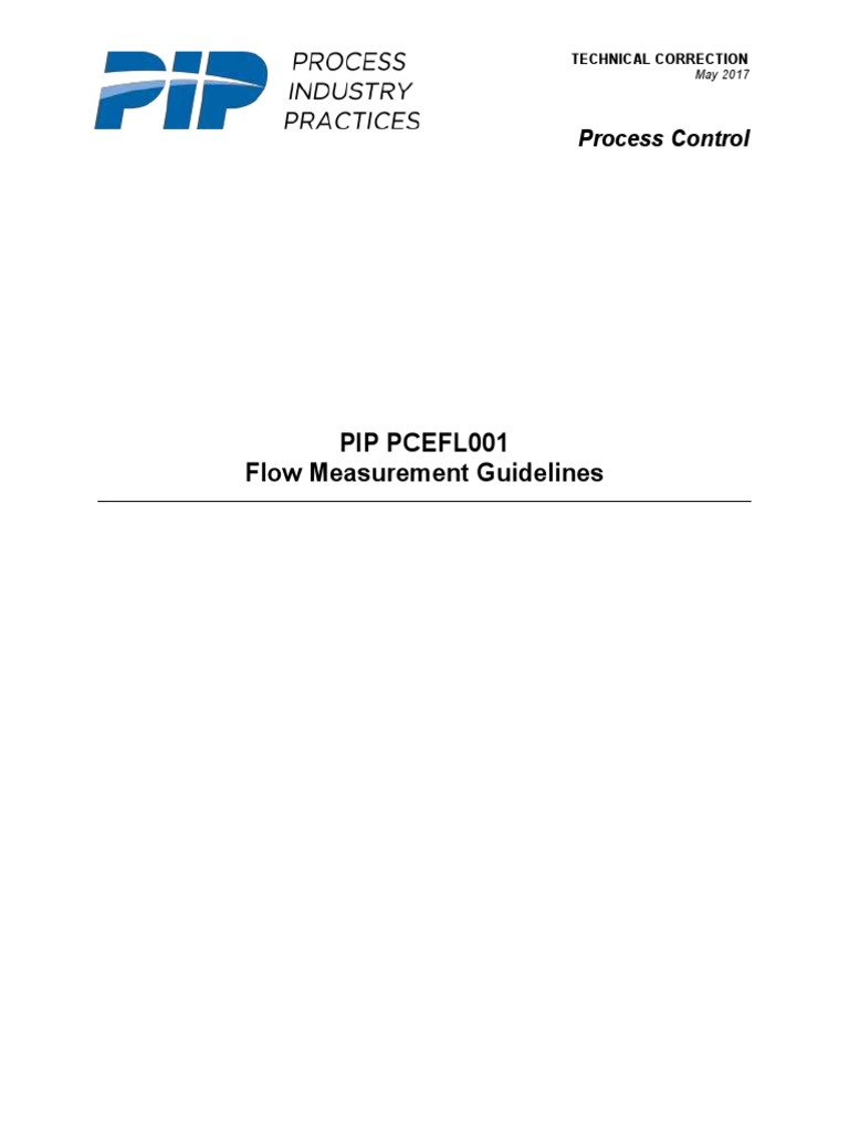 PIP PCEFL001-2017 Flow Measurement Guidelines | PDF | Flow Measurement ...