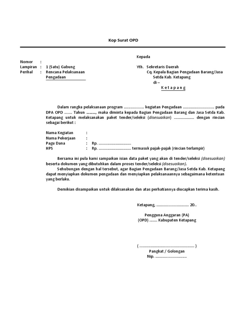 Format Pengajuan Permohonan Pelelangan | PDF