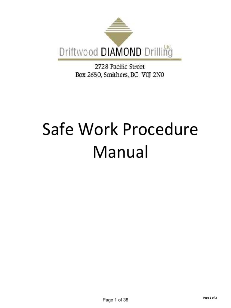 500 - Safe Work Procedure Manual - 01-06-2021 | PDF | Personal ...