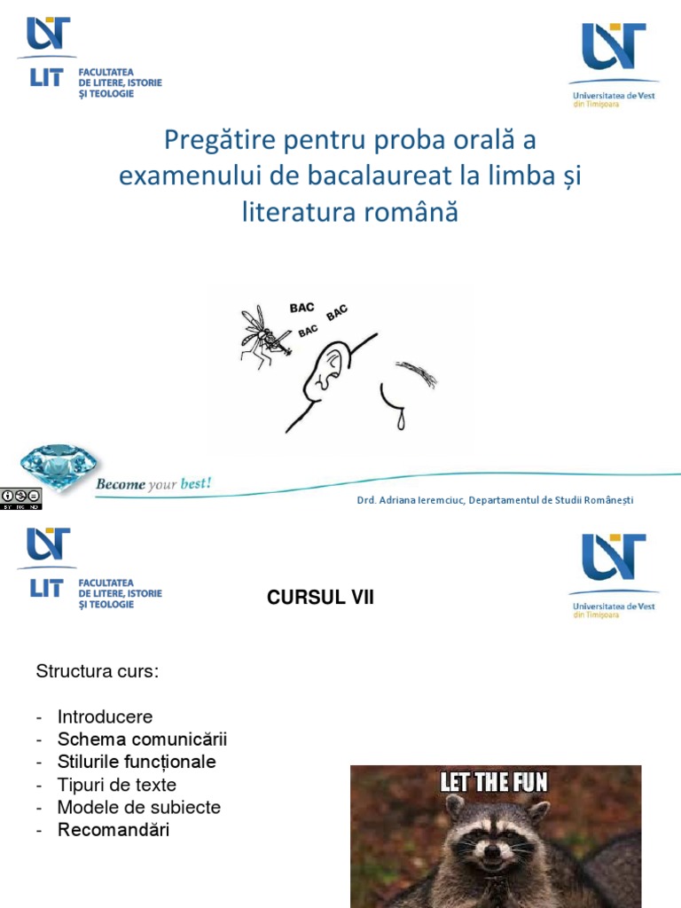 Cursul VII - Proba Orală | PDF
