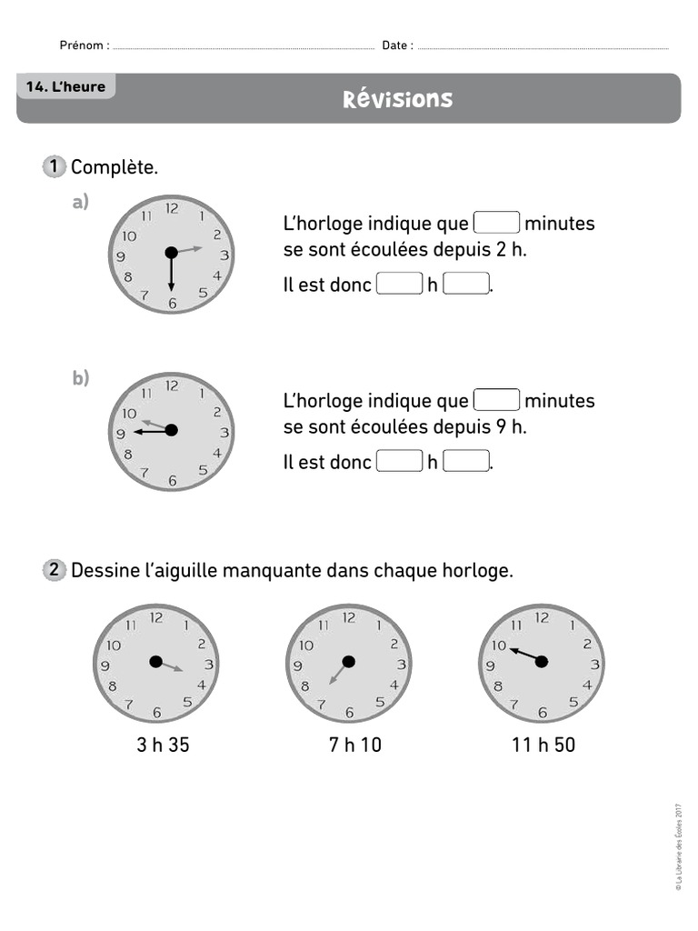 Exercices Sur L'heure | PDF | Espace-temps | Horloge