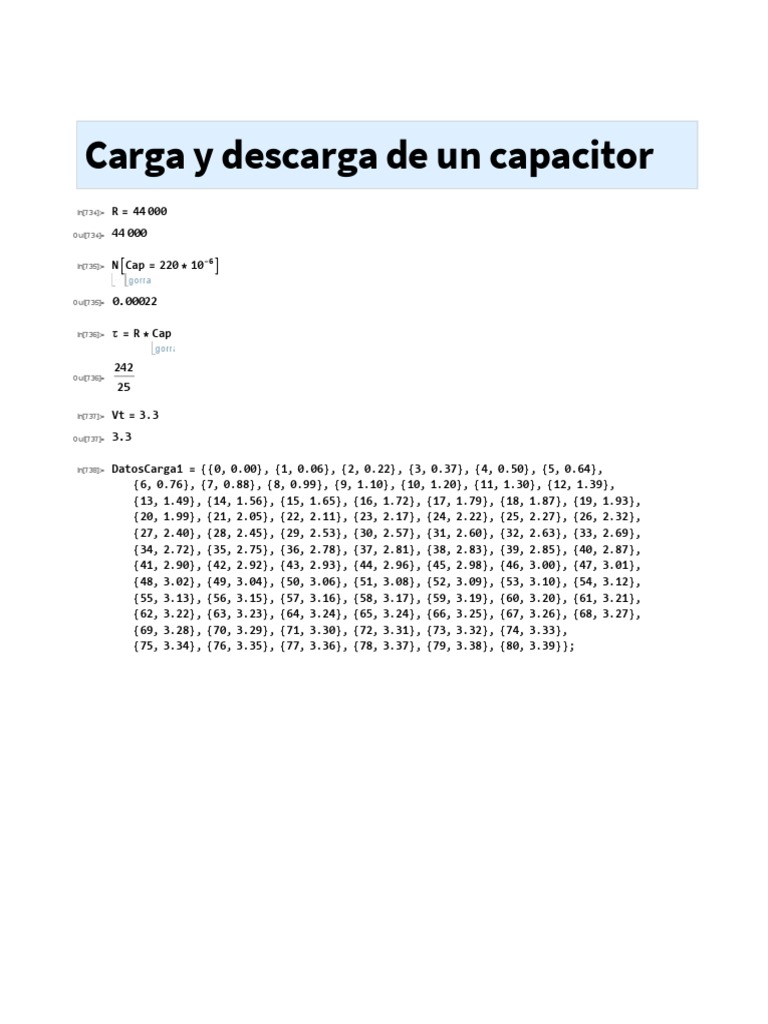 Carga y descarga de capacitores | PDF | Almacen de energia ...