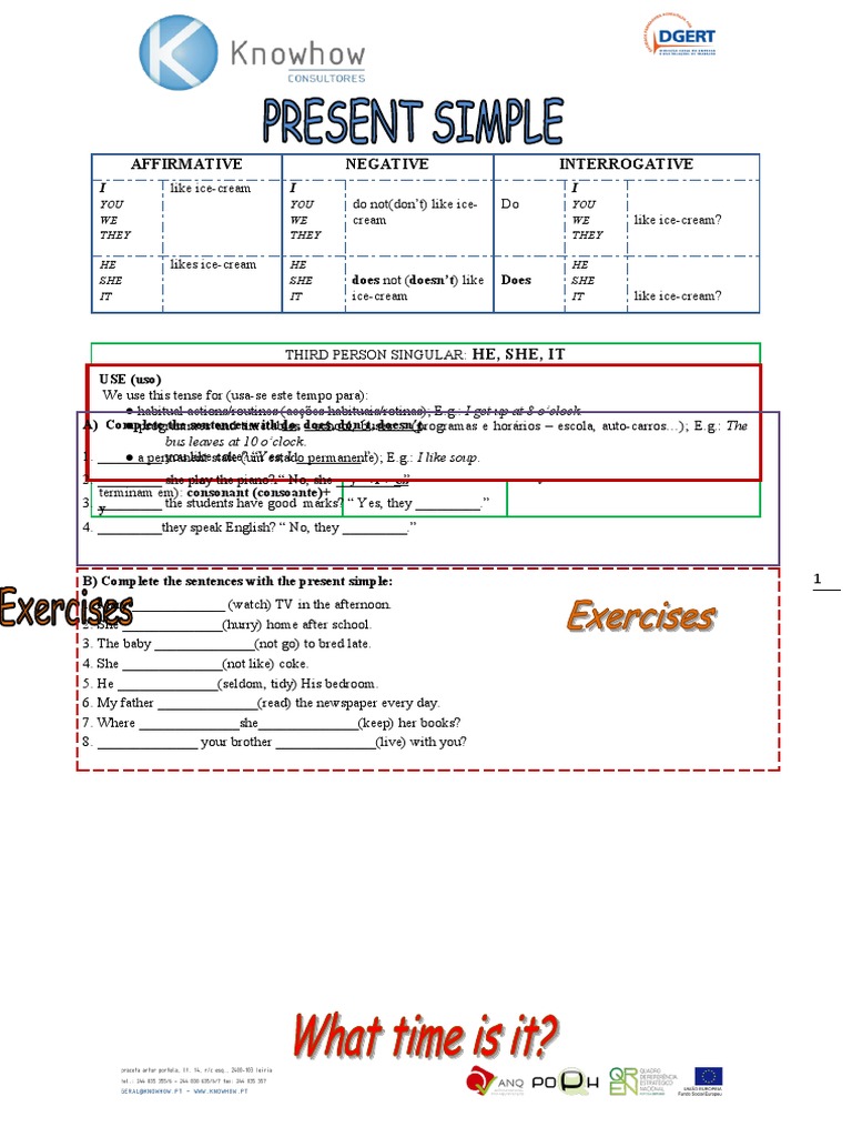 Present Simple + Daily Routines | PDF | Linguistics | Languages