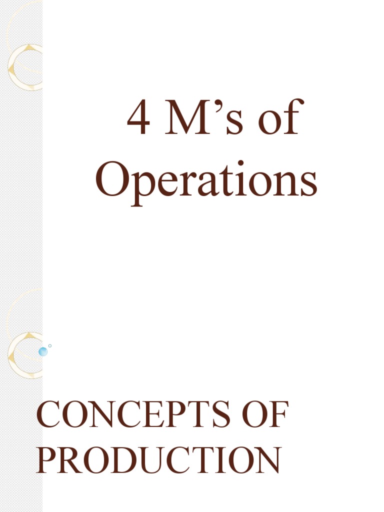 LESSON 1 4Ms of Operations | PDF | Human Resources | Resource