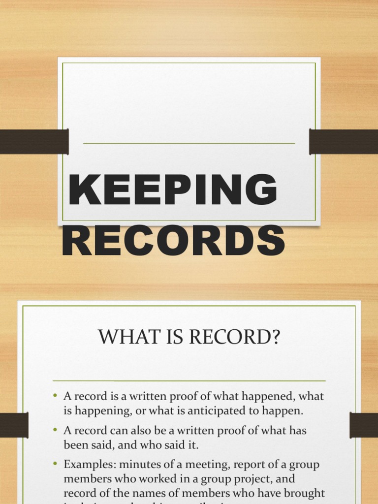 Keeping Records | PDF