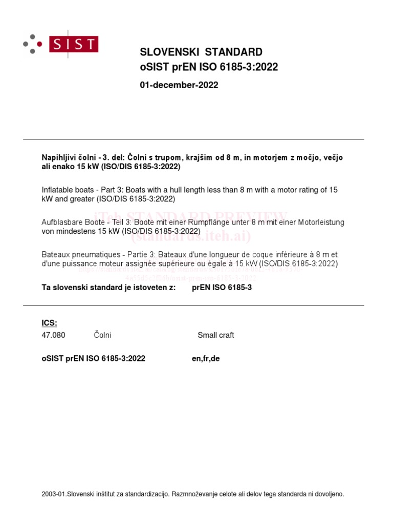 oSIST prEN ISO 6185 3 2022 | PDF | International Organization For ...