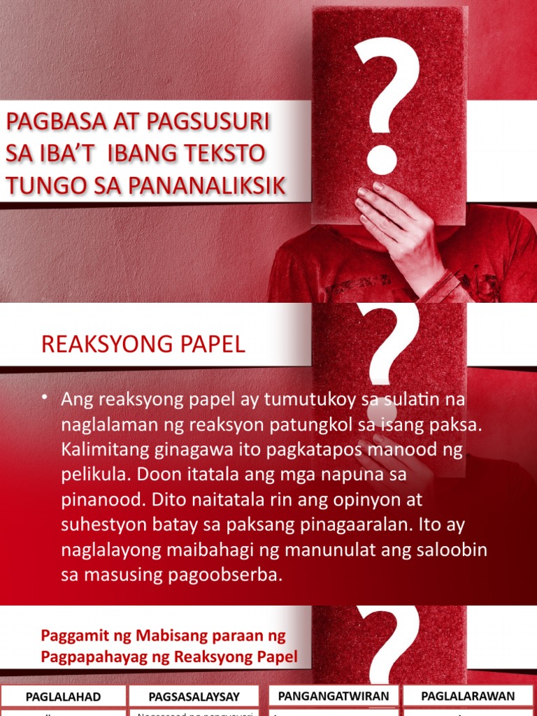 Reaksyong Papel | PDF