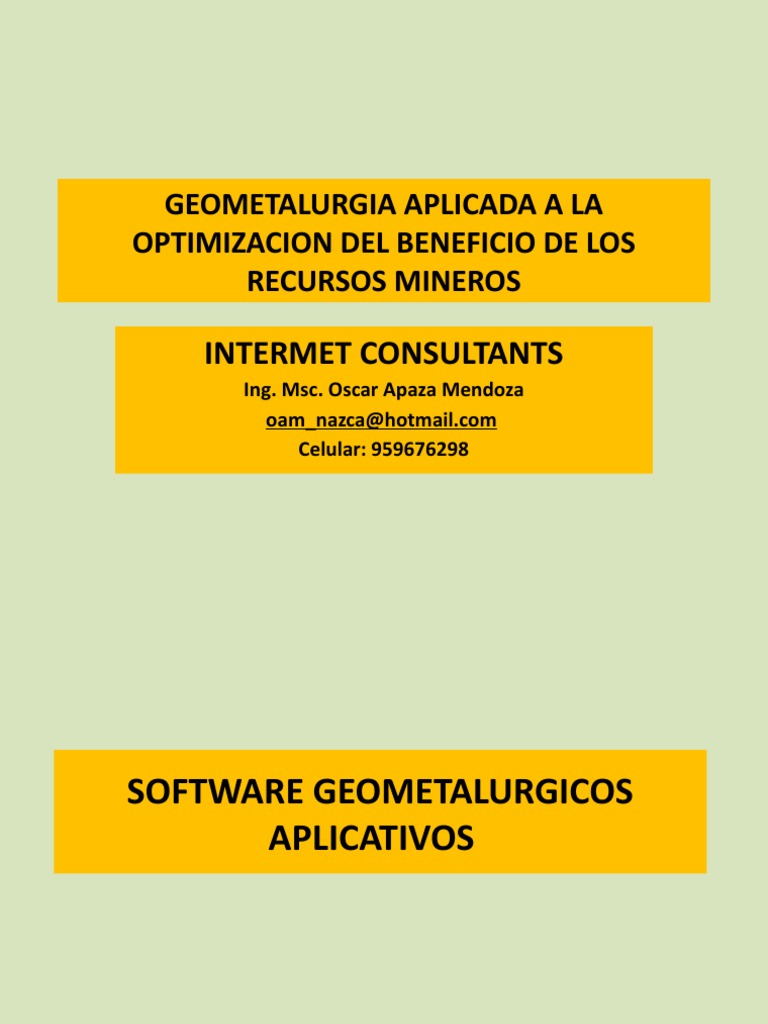 Software Igs (SGS) Geometalurgia - Viii | PDF | Modelado y Simulacion ...