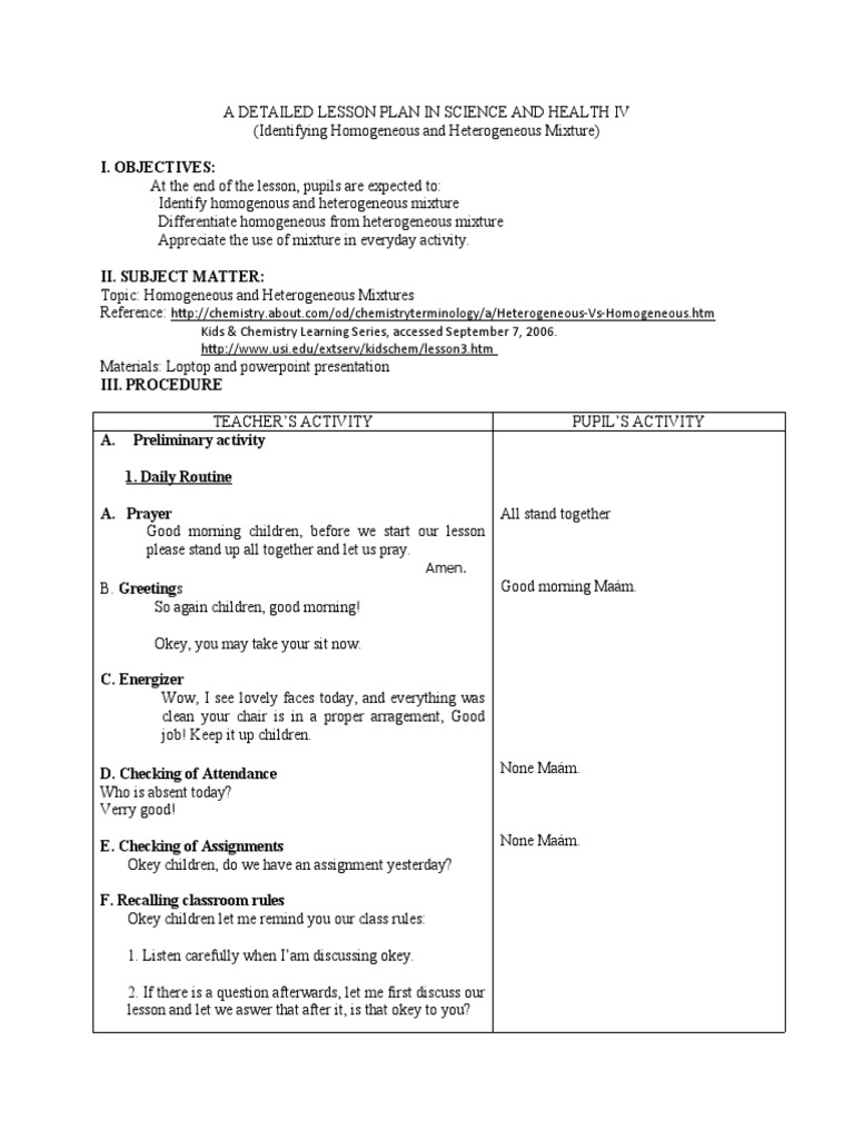 DLP SCIENCE AND HEALTH IV Identifying Homogeneous and Heterogeneous ...