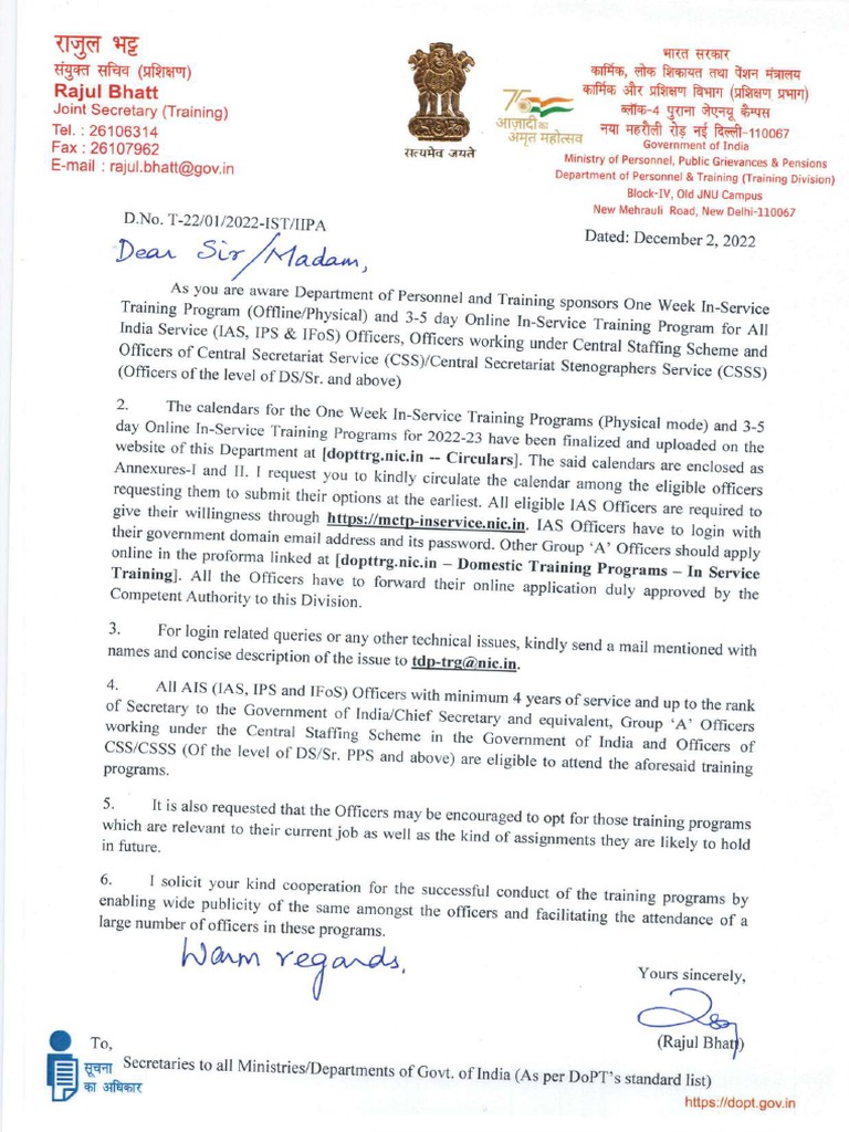 Letter To Secretaries - 1 | PDF | Online And Offline | Government