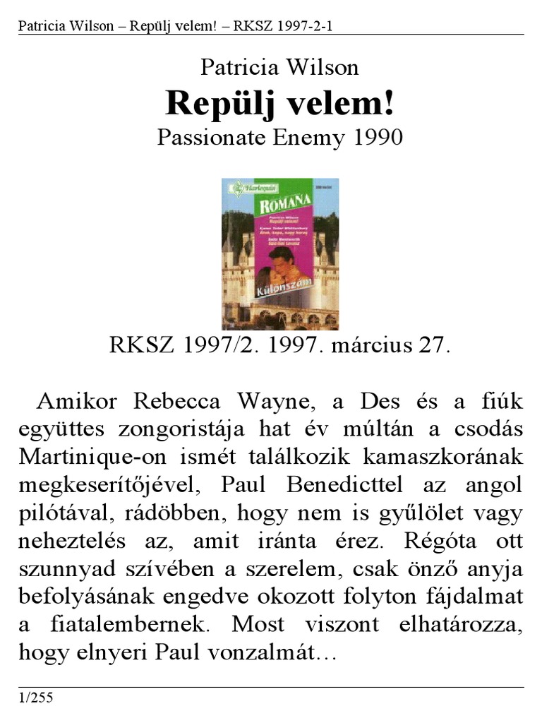 RKSZ 1997. 2. A. Patricia Wilson - Repülj Velem | PDF