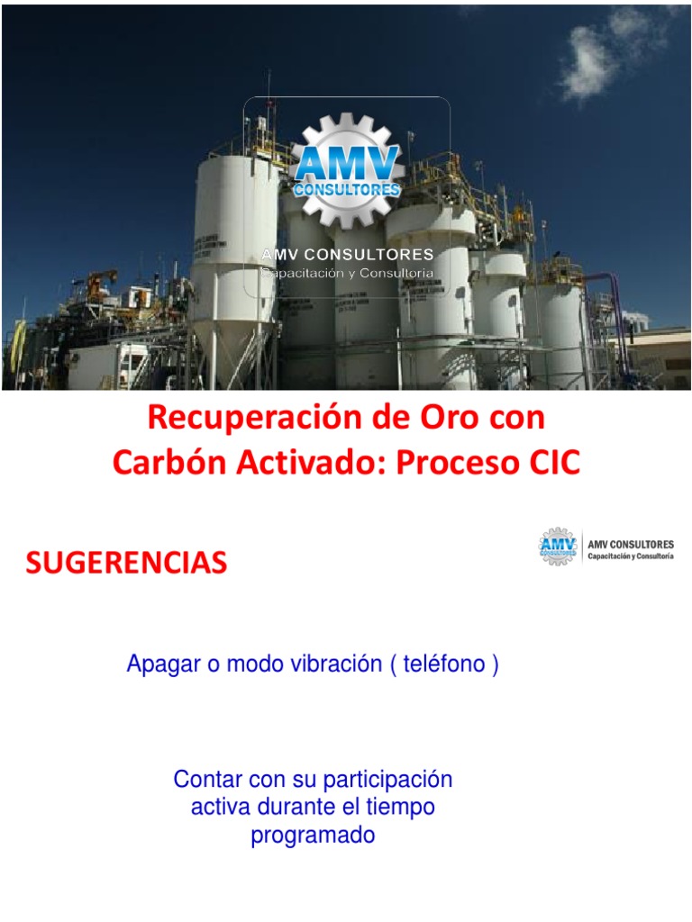 Recuperación de Oro Con Carbón Activado: Proceso CIC | PDF | Adsorción | Hidróxido de sodio