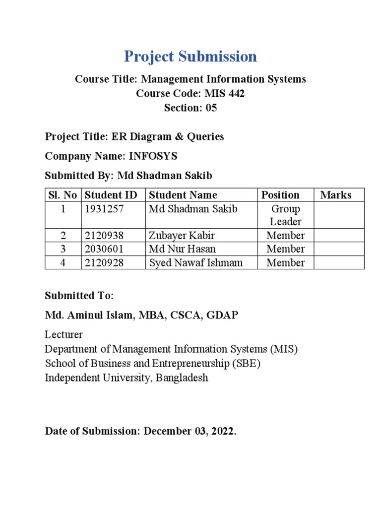 MIS442 - Section - 05 - Group 03 | Download Free PDF | Databases | Information Technology