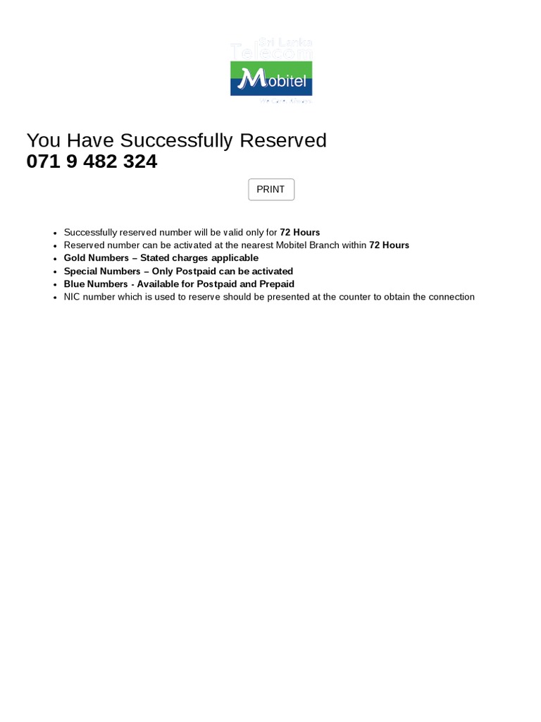 mobitel-MATCH NUMBER | PDF