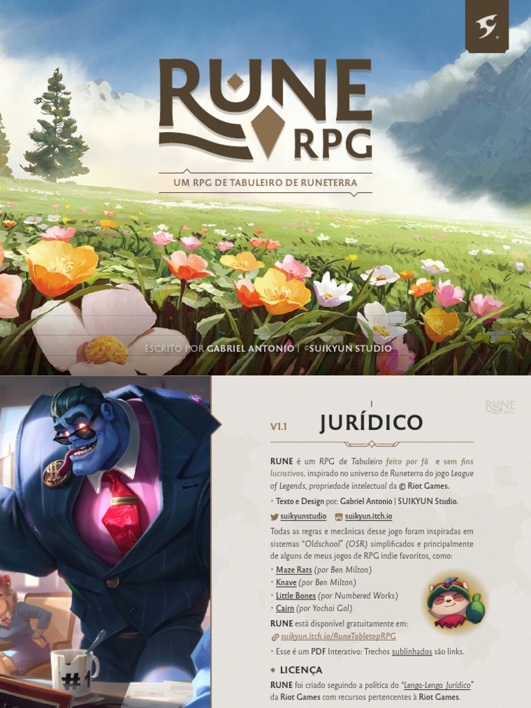 (Português) Rune RPG - Livro de Regras | PDF | Humano | Jogos de RPG