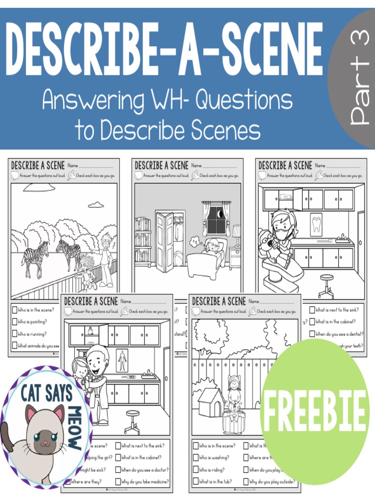 Answering WH-Questions To Describe Scenes: Freebie | PDF | Digital ...