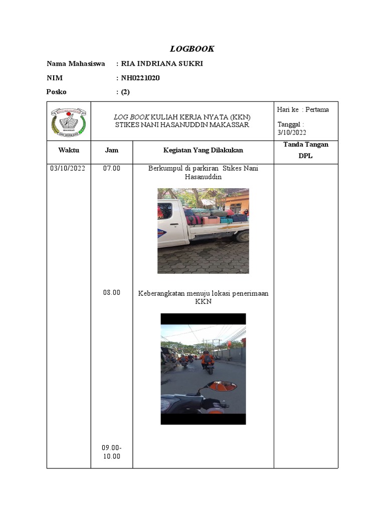 Logbook KKN Mahasiswa STIKES Nani | PDF