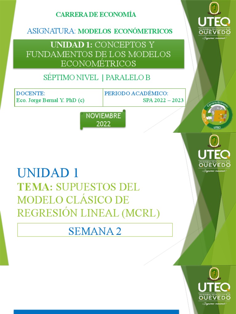 Semana 2 - Supuestos Del Modelo Clásico de Regresión Lineal - Ppa 2022-2023 | PDF | Análisis de ...