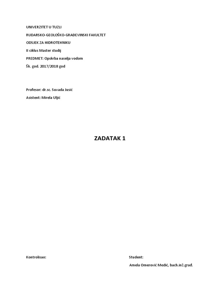 Zadatak Za Vjezbe | PDF