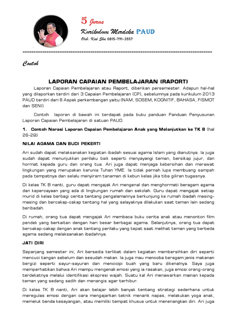 Contoh Narasi Raport | PDF