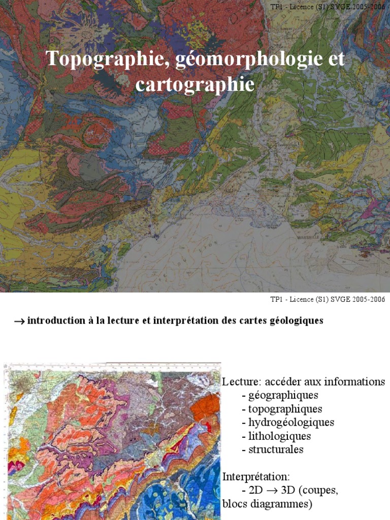 Présentation - TP - Topographie, Géomorphologie Et Cartographie | PDF