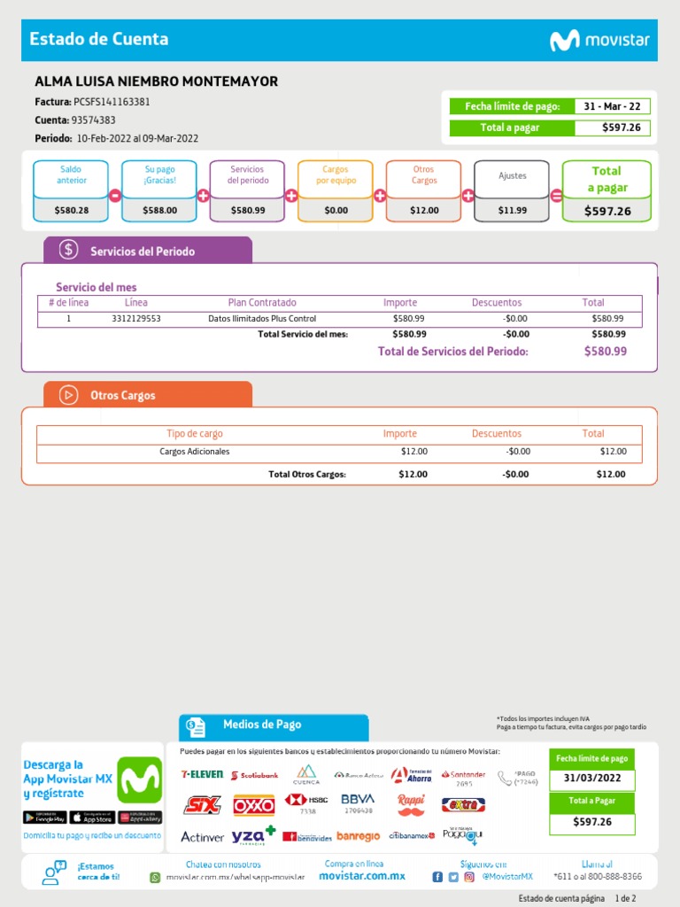 Factura Movistar 2 | PDF