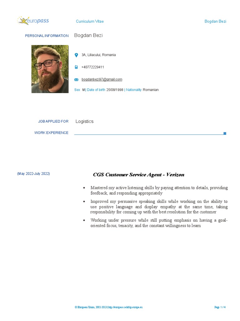 Bezi Bogdan CV | PDF