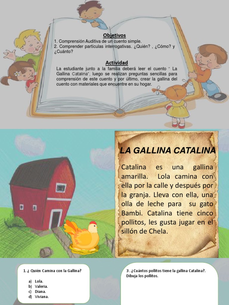 Actividad - Cuento La Gallina Catalina. | PDF