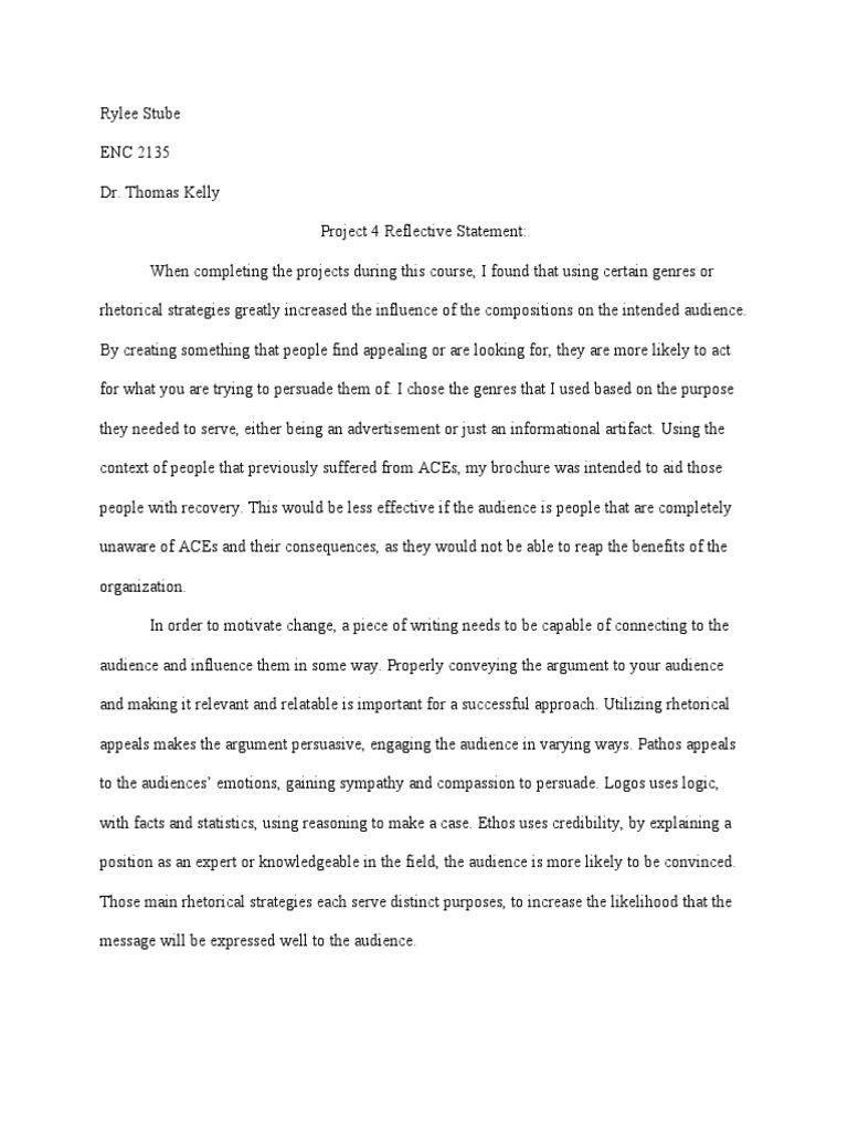 Project 4 Reflective Statement | PDF | Argument | Fallacy