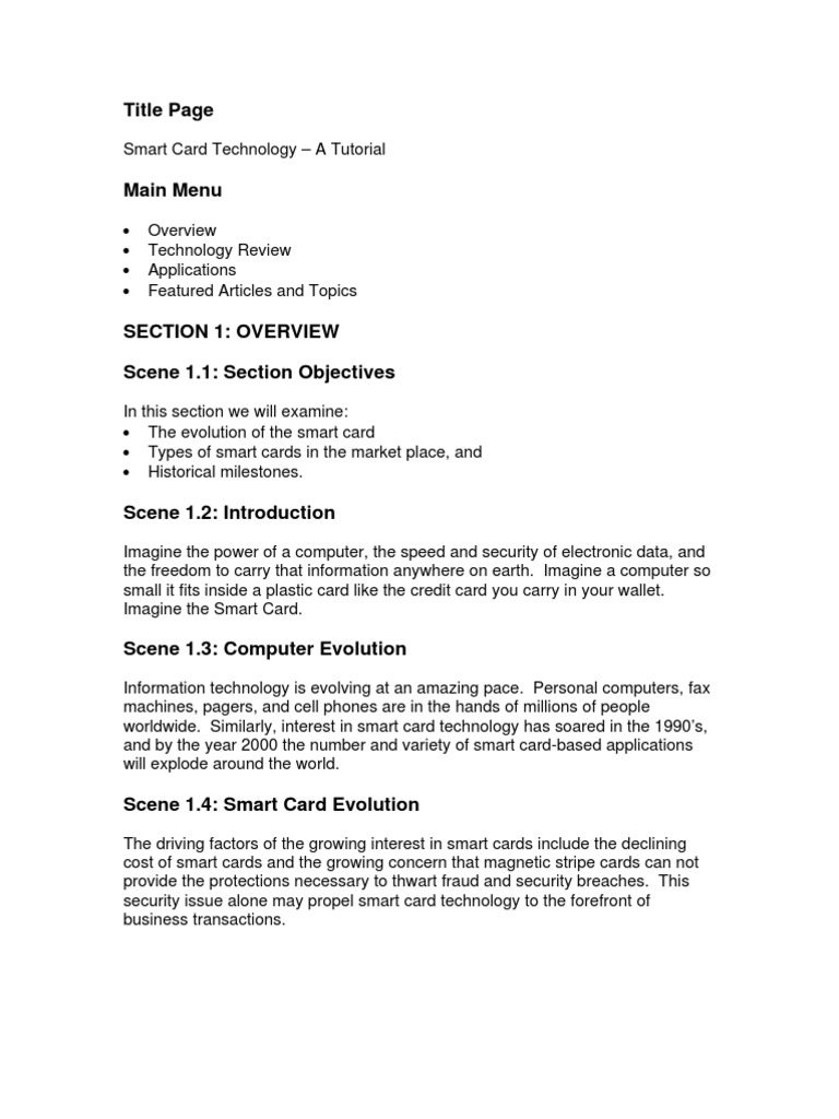 Smart Card Technology | PDF