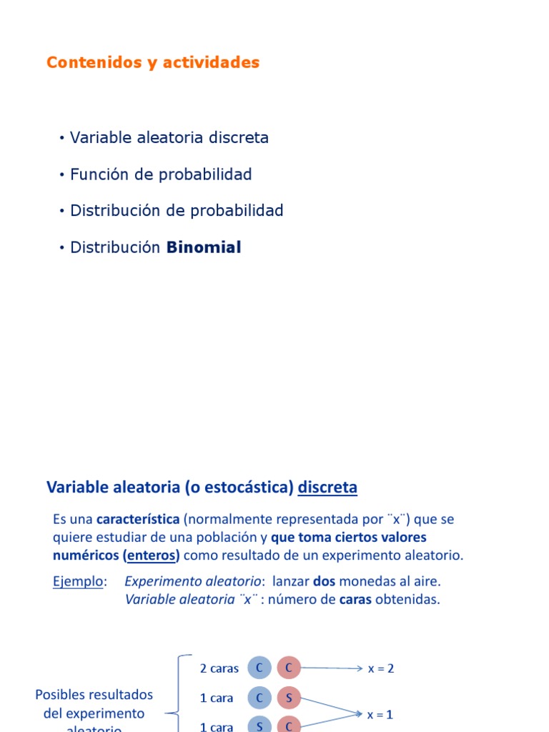 Distribución de Probabilidad Discreta (Binomial) - Apunte | PDF | Variable aleatoria | Probabilidad