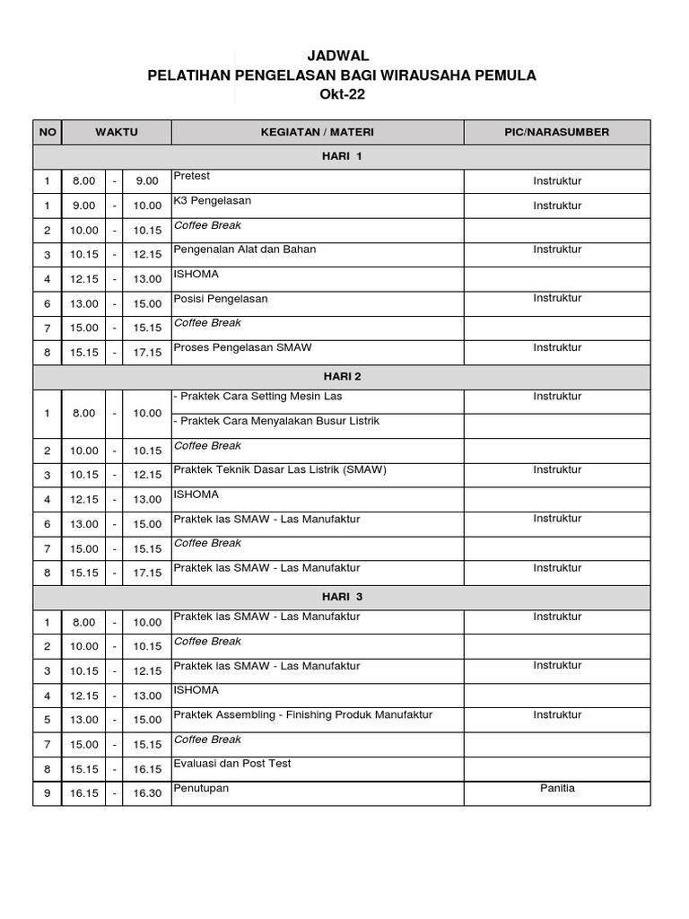 Jadwal | PDF