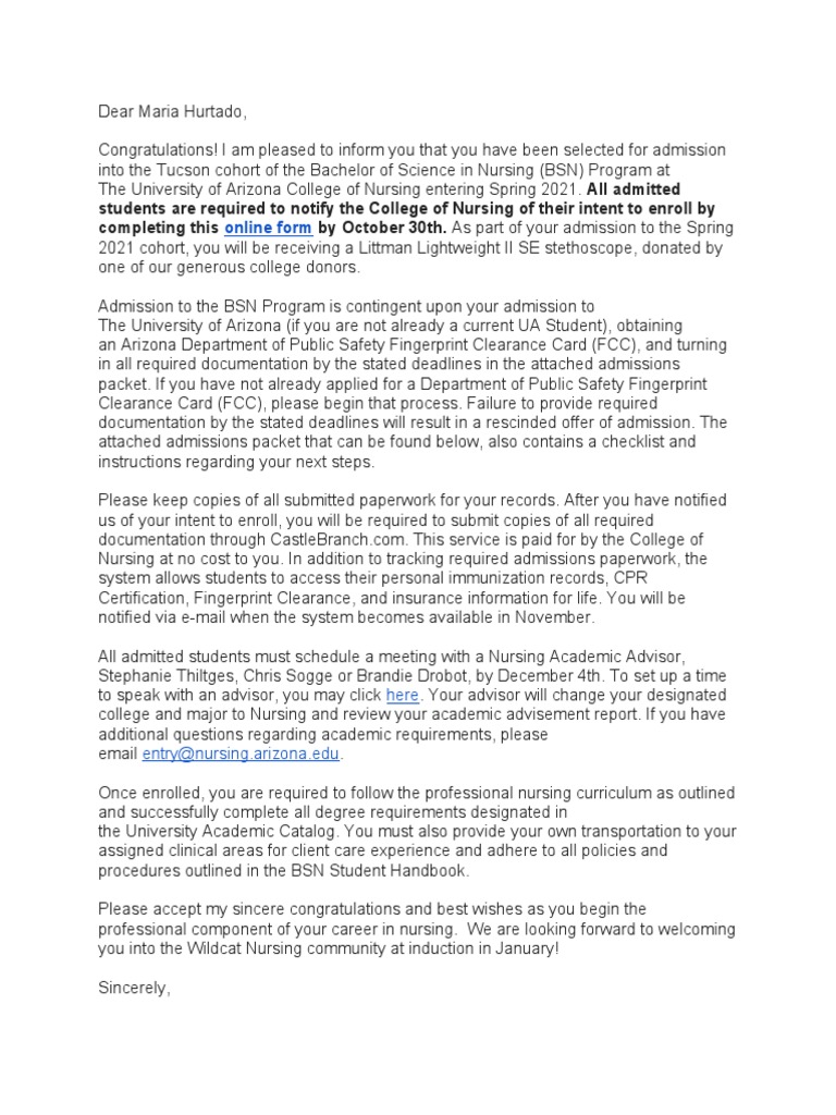 Con Letter of Acceptance | PDF | Nursing | Health Care
