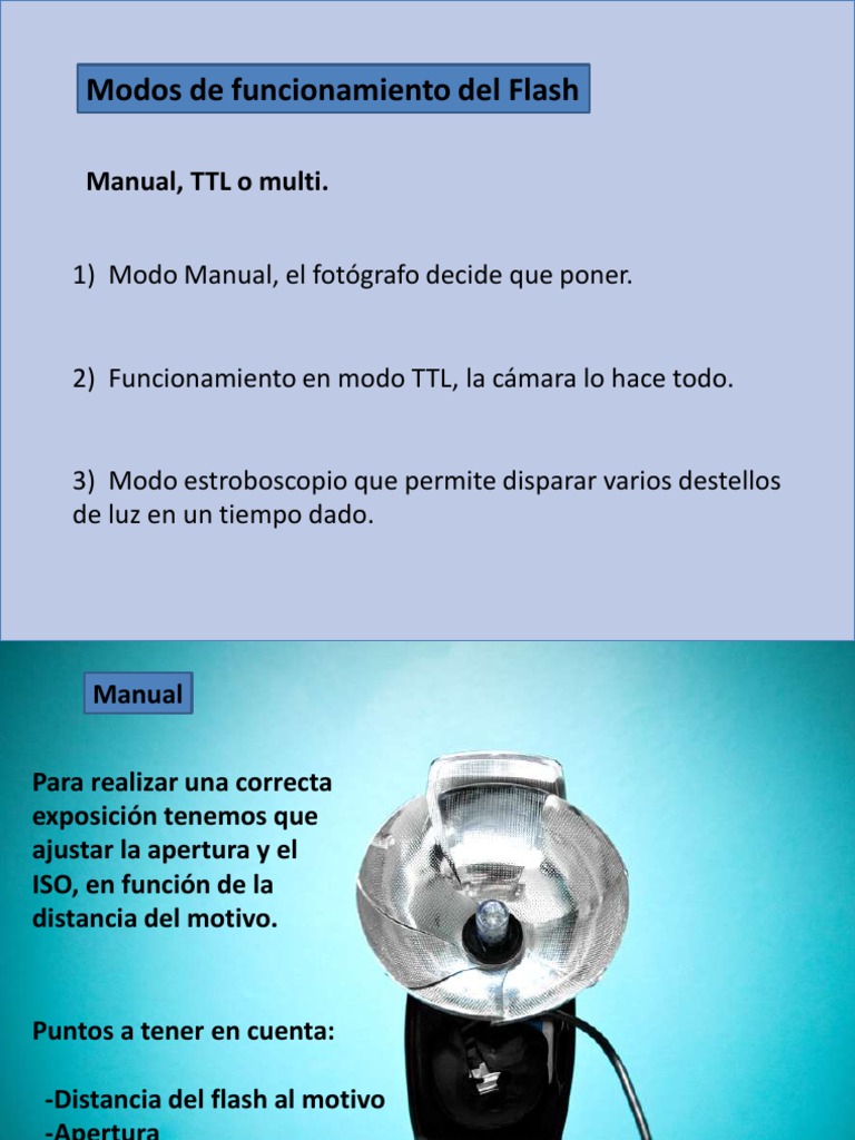 Modos de Flash: Manual, TTL y Multi | PDF | Exposición (fotografía ...