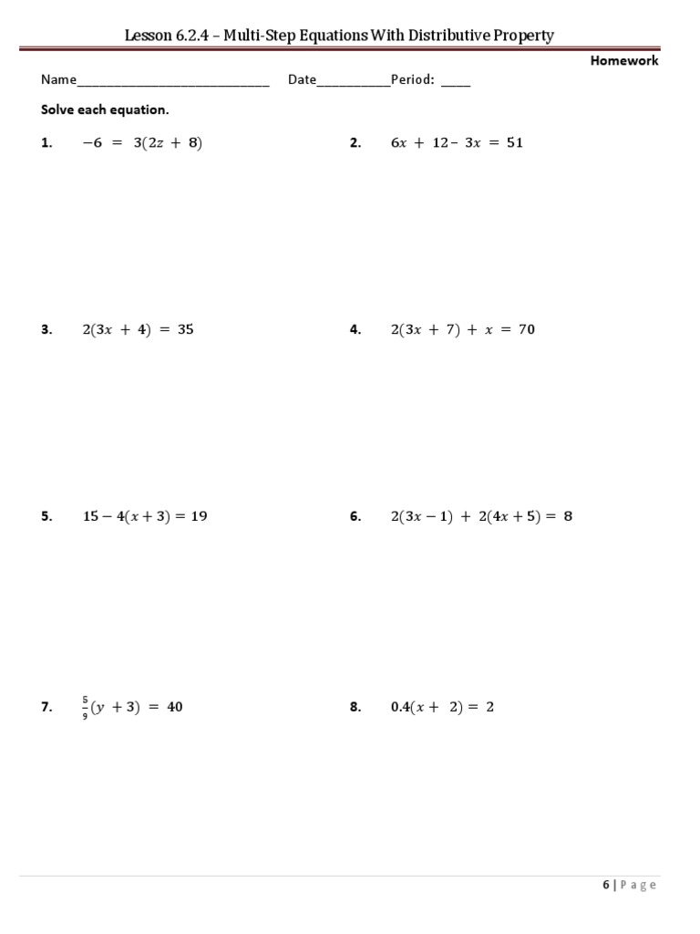 Multi Step (Distributive) | PDF