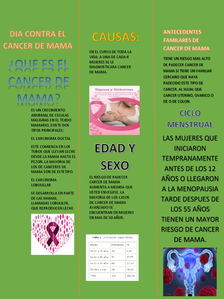 Triptico de El Cancer de Mama | PDF | Cáncer de mama | Cáncer